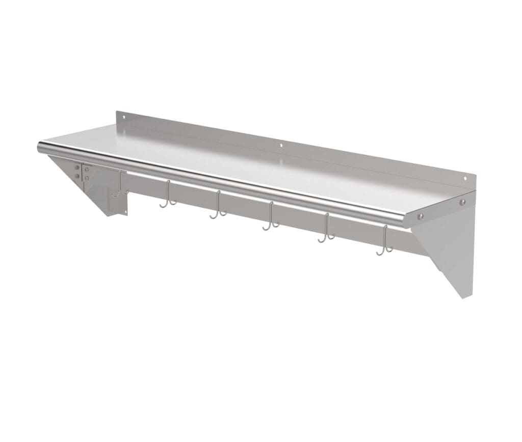 Wall Shelf with Pot Rack | Heavy Duty Systems